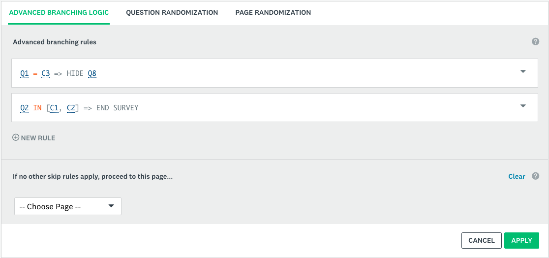 Advanced Branching | SurveyMonkey Help