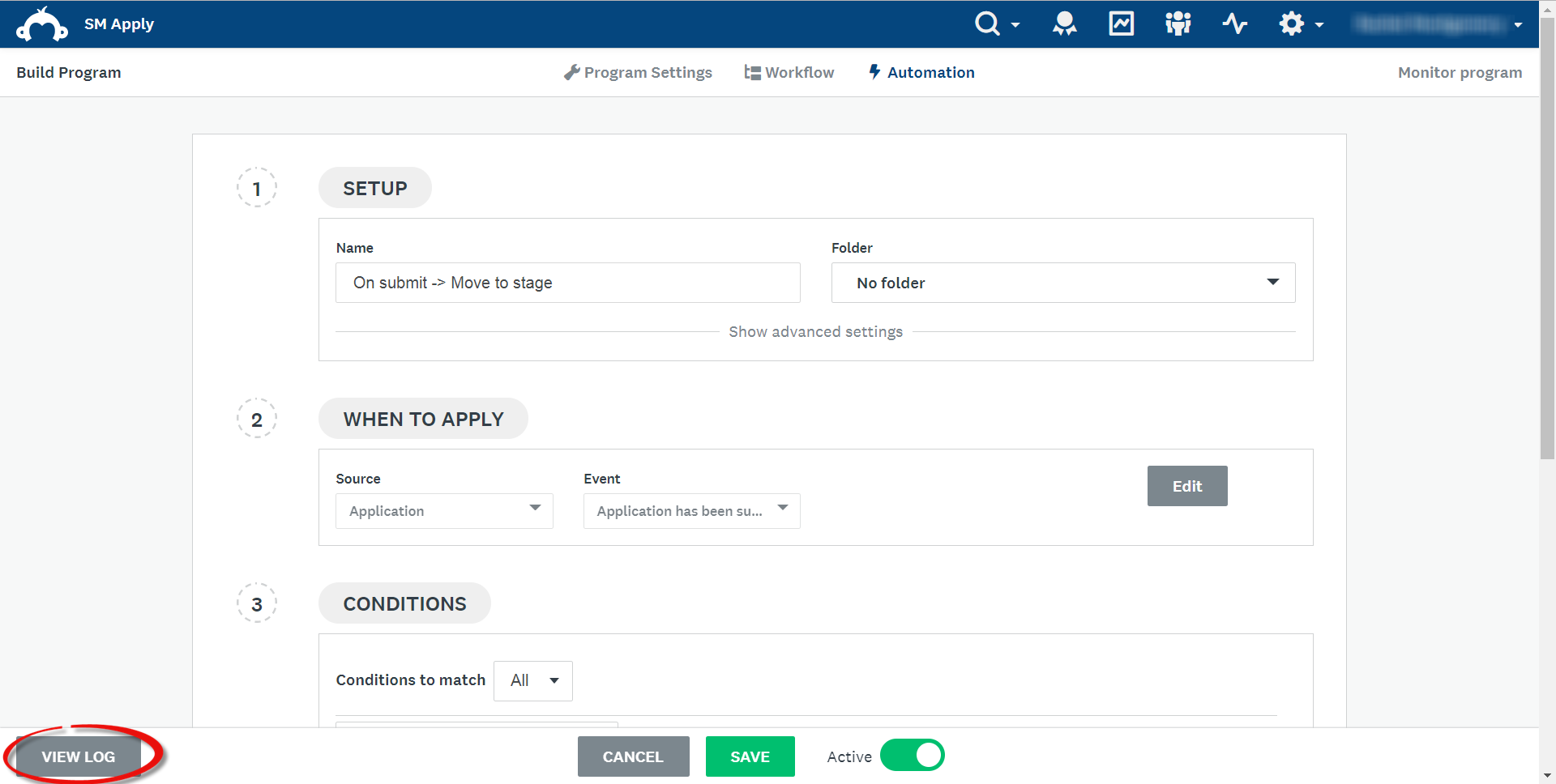 Automation Log | Apply Help