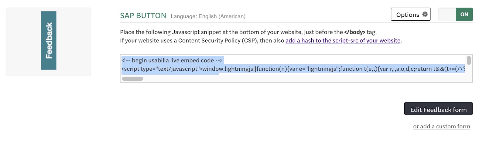 SAP Fiori App Integration | GetFeedback Help