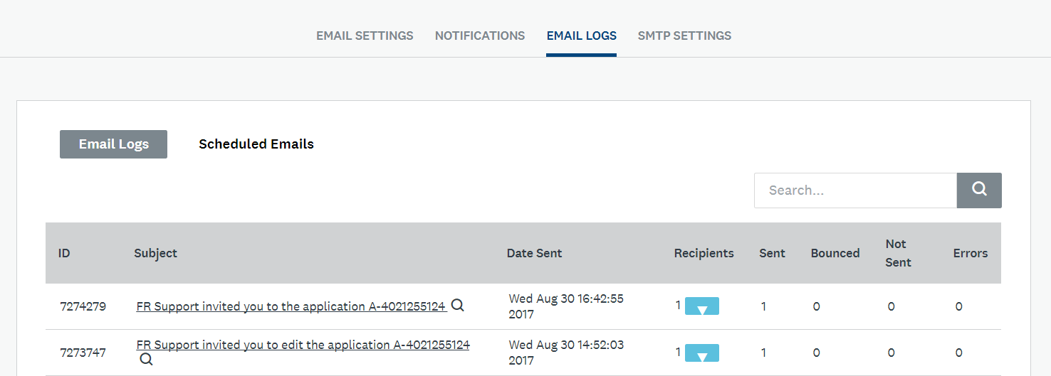 Email Logs | Apply Help