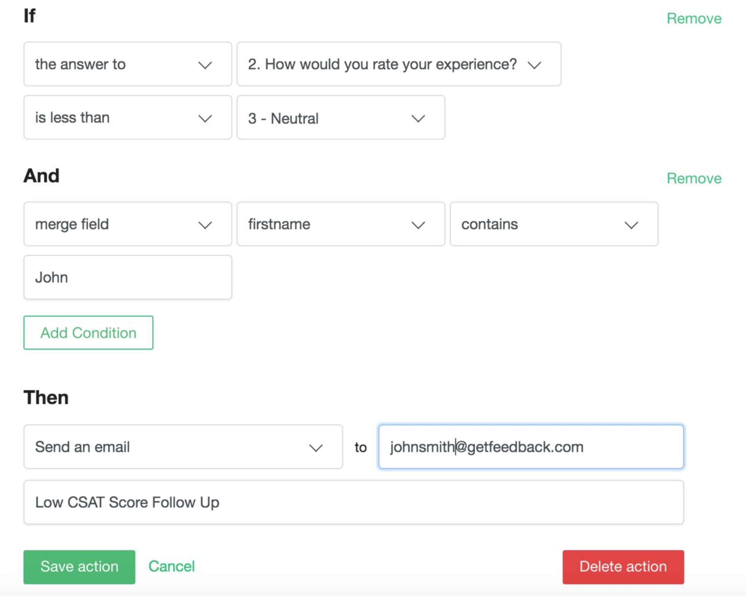 Custom Email Notifications and Conditions | GetFeedback Help