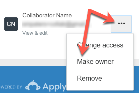 How to Transfer Ownership of an Application | Apply Help