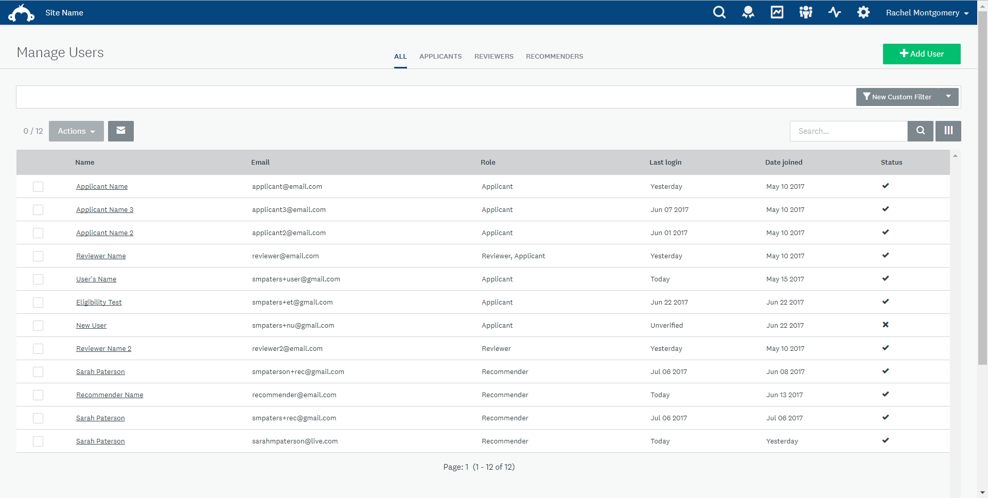 Manage Users: Overview | Apply Help