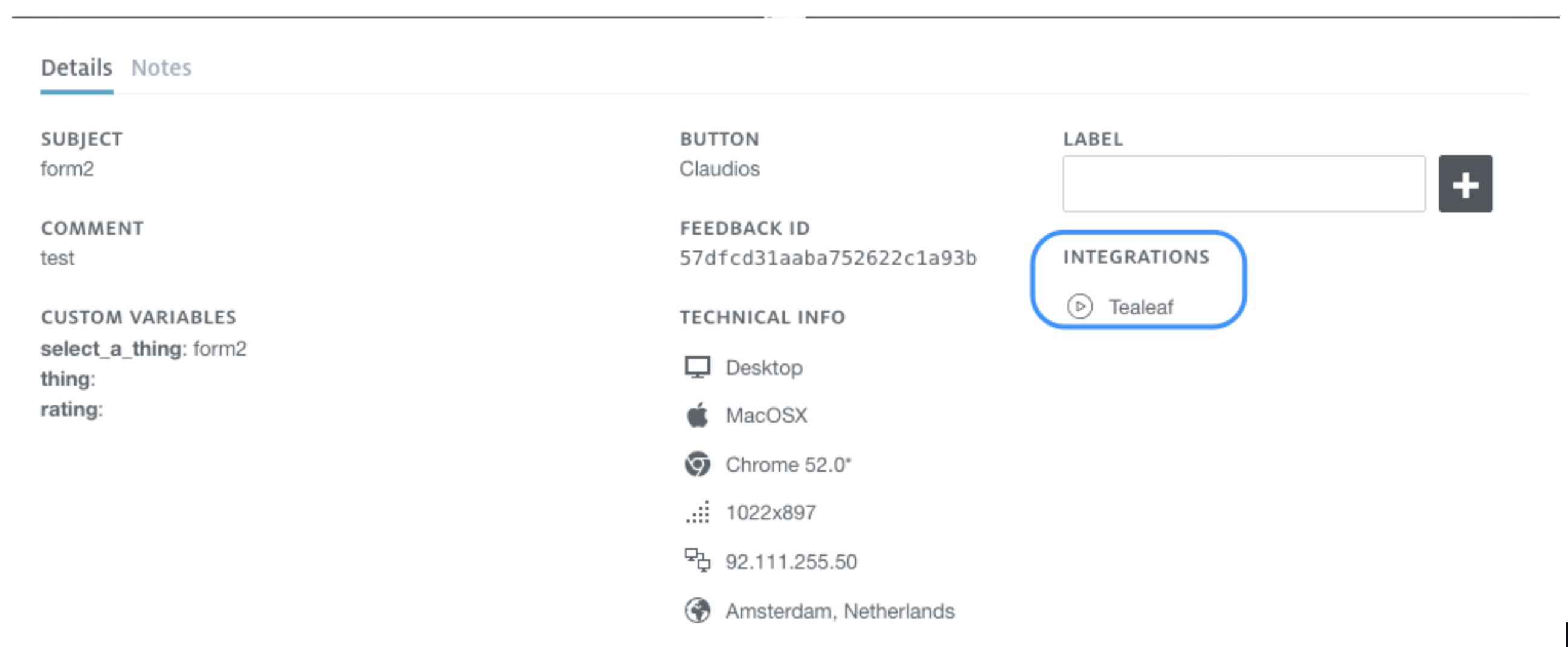 Tealeaf Integration | GetFeedback Help