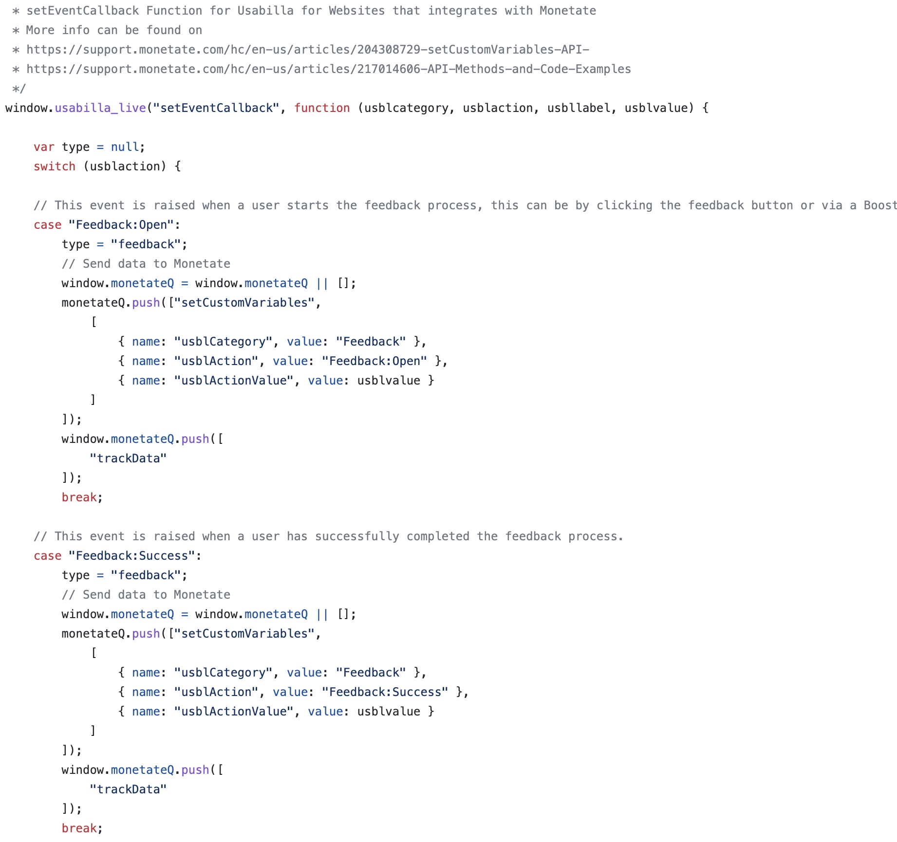 Monetate Integration | GetFeedback Help