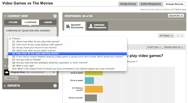 How To Analyze Your Survey Data Using Our Compare Feature