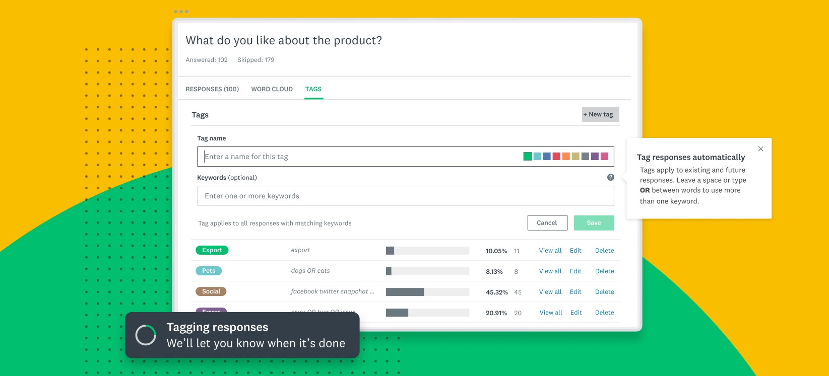 Automatically Sort Open-ended Questions With Rule-based Tagging