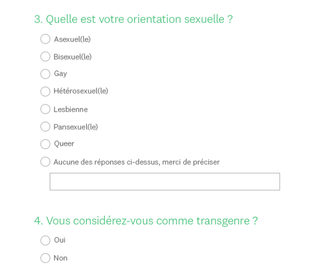 Identité de genre et orientation sexuelle | SurveyMonkey