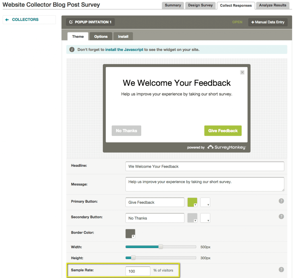 Add A Pop Up Survey On Your Website | SurveyMonkey