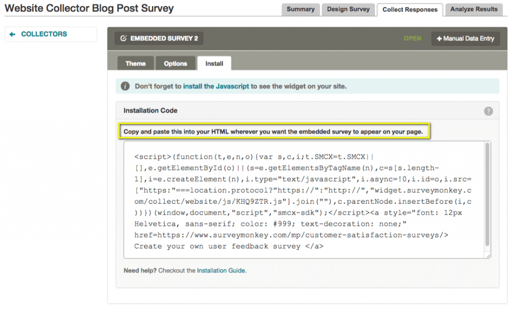 Add A Pop Up Survey On Your Website | SurveyMonkey