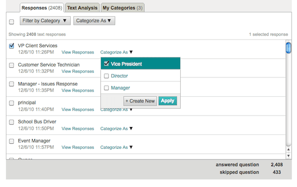 New! Categorize Your Open-ended Text Responses
